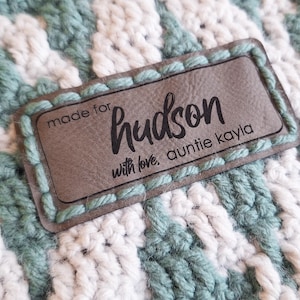 Personalized Blanket Name Tag, Large Leather Tag, Custom Made by Label ...