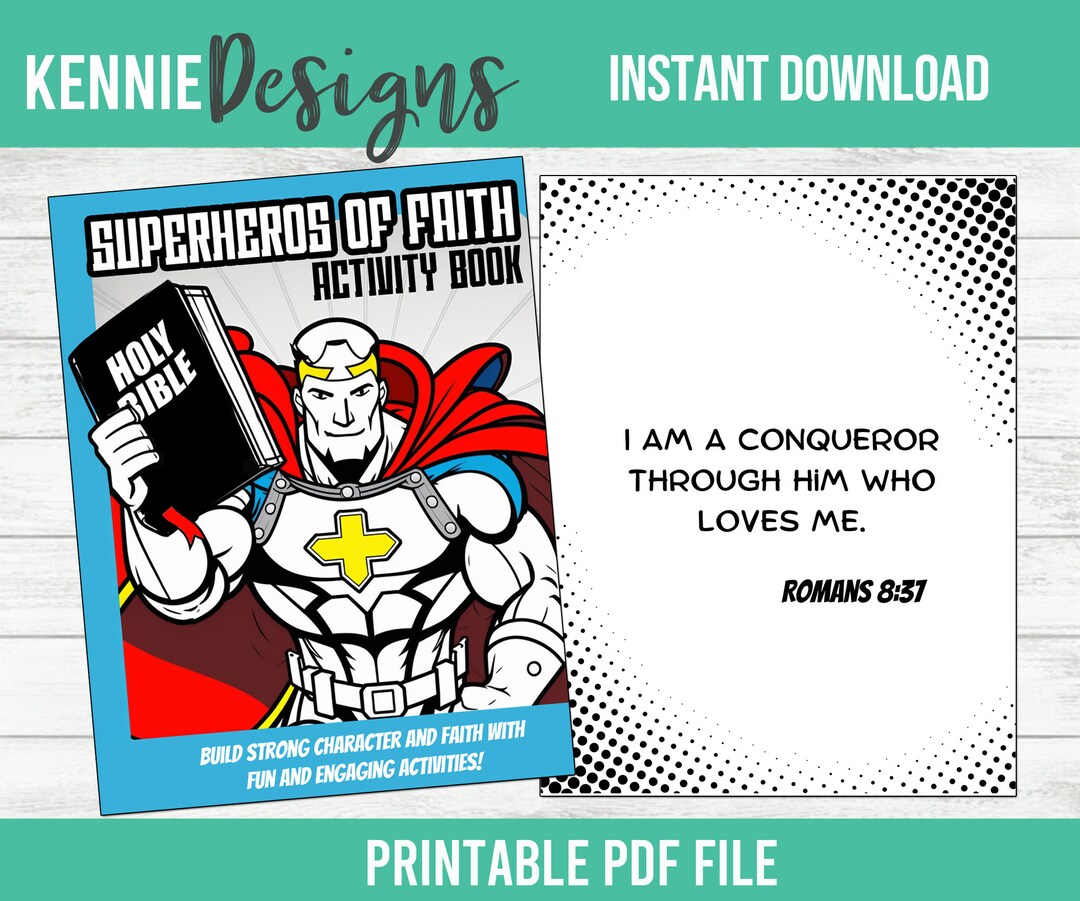 Christian Superheroes Activity Book for Boys Bible Printable Instant ...