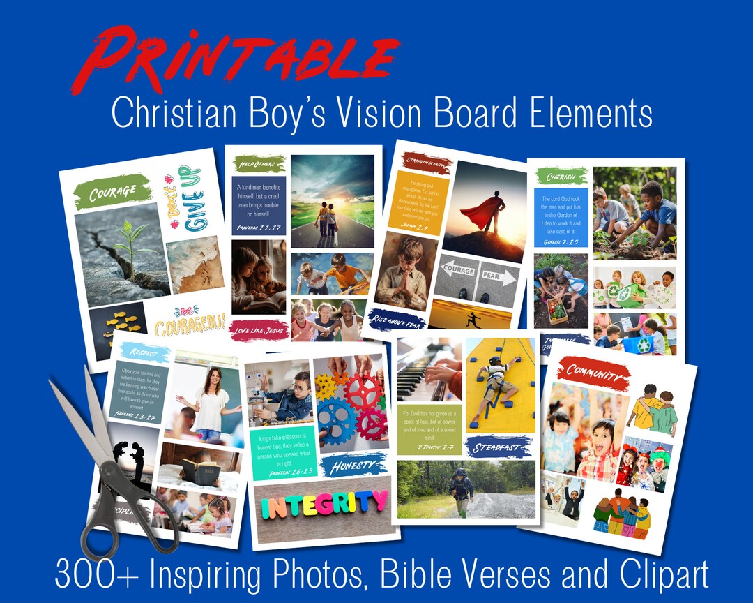 Printable Christian Boy's Vision and Collage Board Kit - Over 300 ...