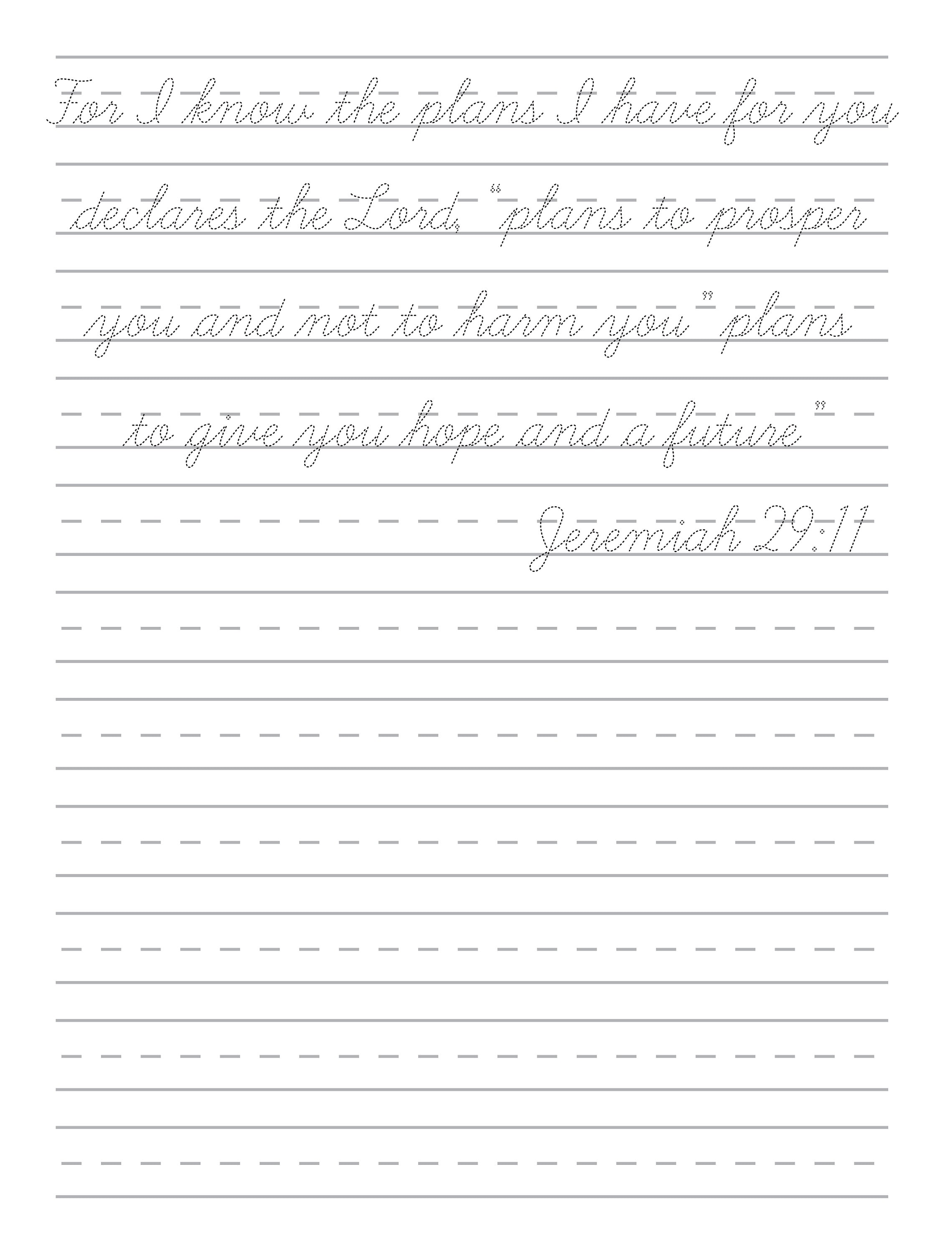 Bible Verses Cursive Handwriting Practice Workbook Printable: Practice ...