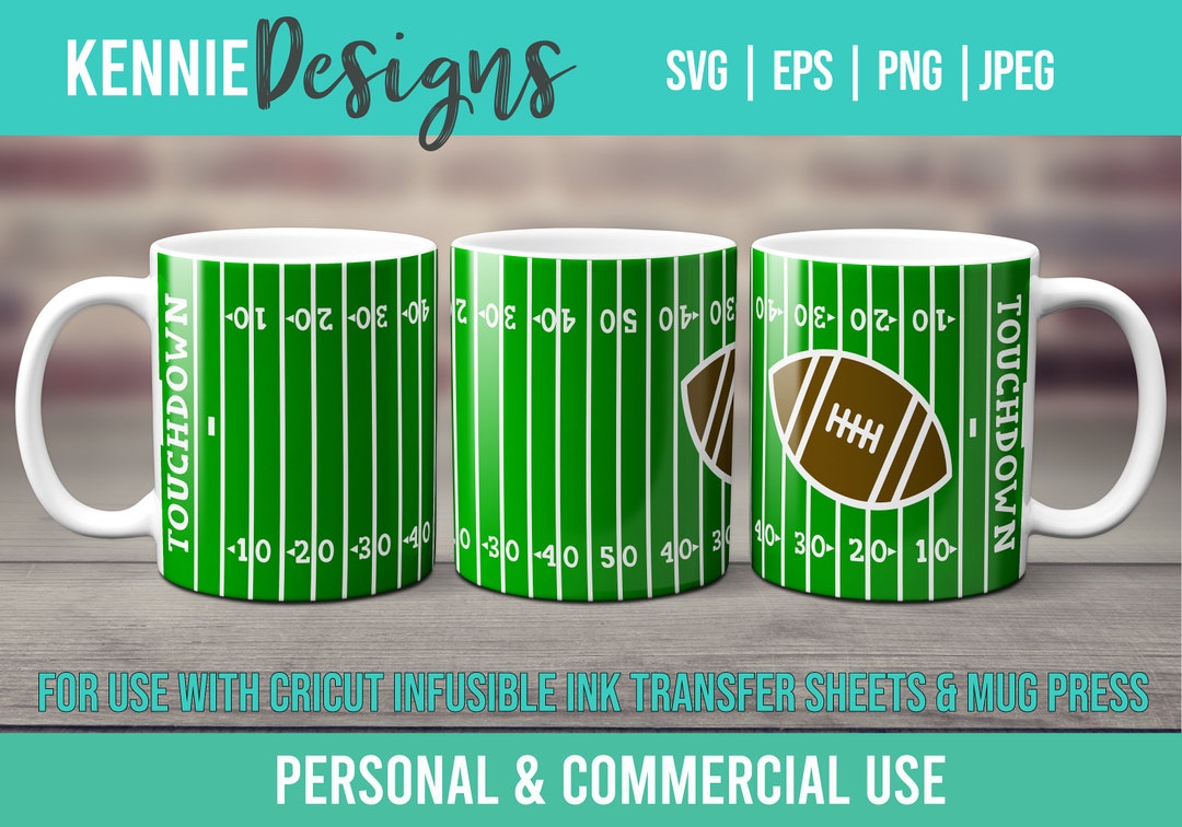 Football Field Mug Wrap Template SVG for Infusible Ink Sheets for Use ...