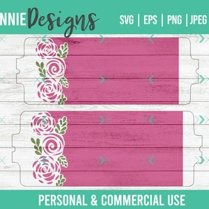 Cabbage Rose Border Mug Template SVG for Infusible Ink Sheets for Use ...