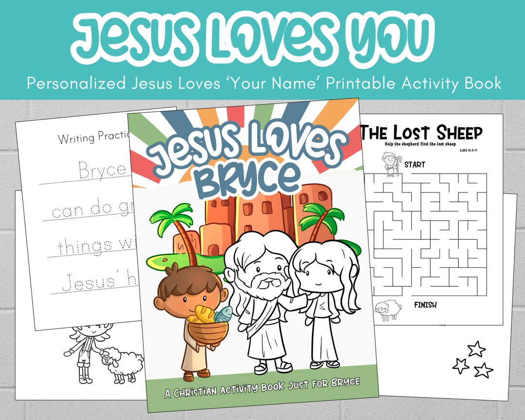 Personalized Christian Activity Book for Kids | Jesus Loves Your Child ...