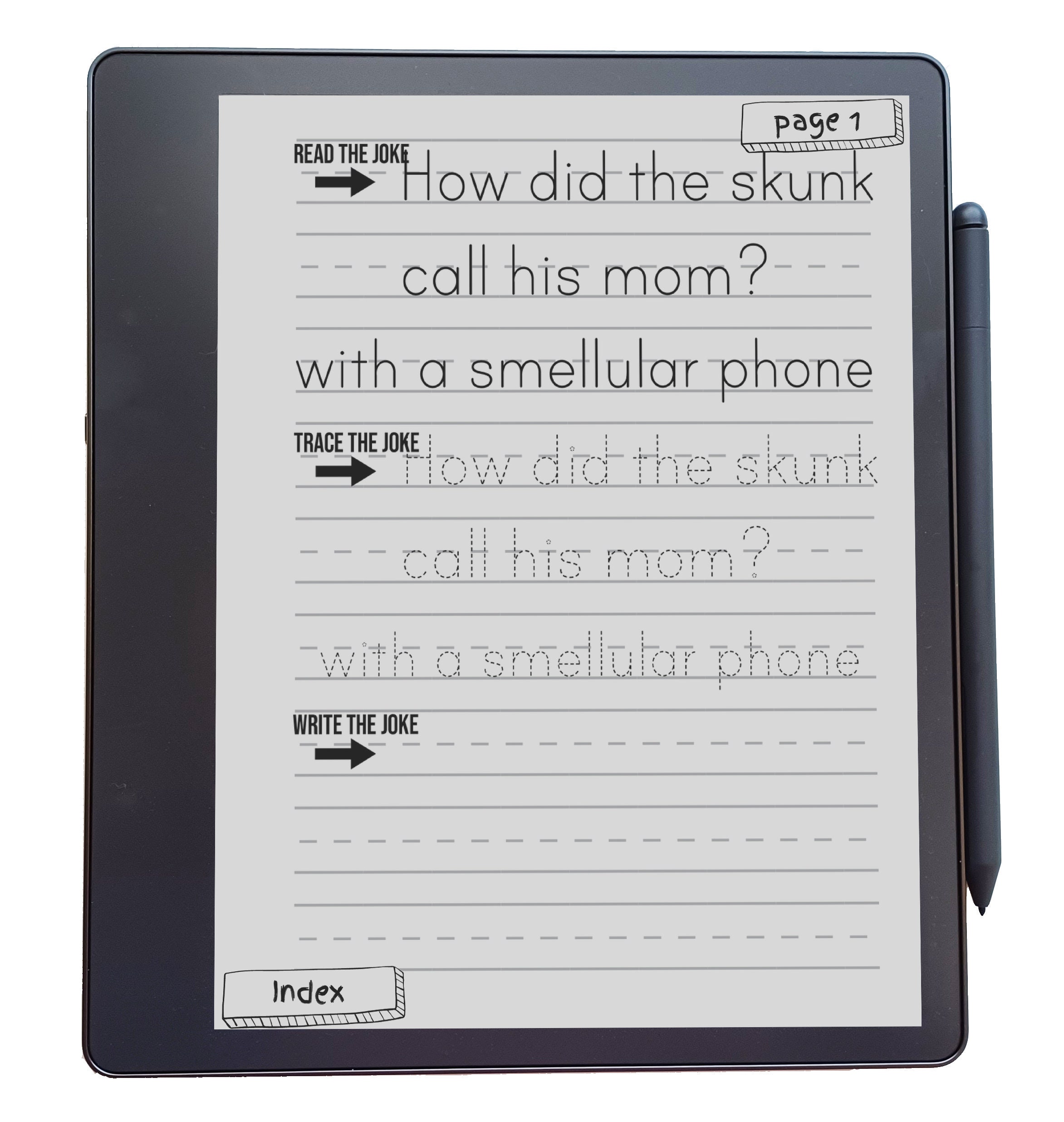 Handwriting Printing Practice Journal for Kindle Scribe Easy Navigation ...