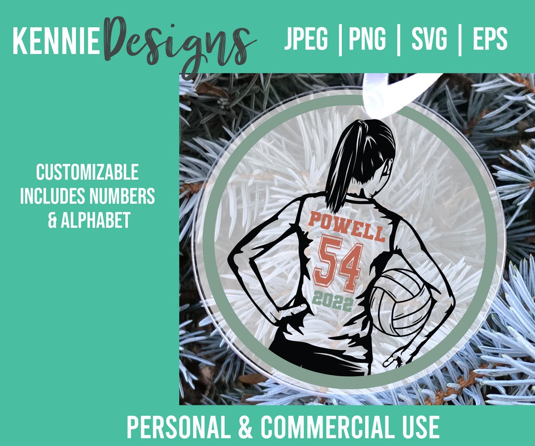 Customizable Volleyball Christmas Ornament SVG Cut File to Make ...