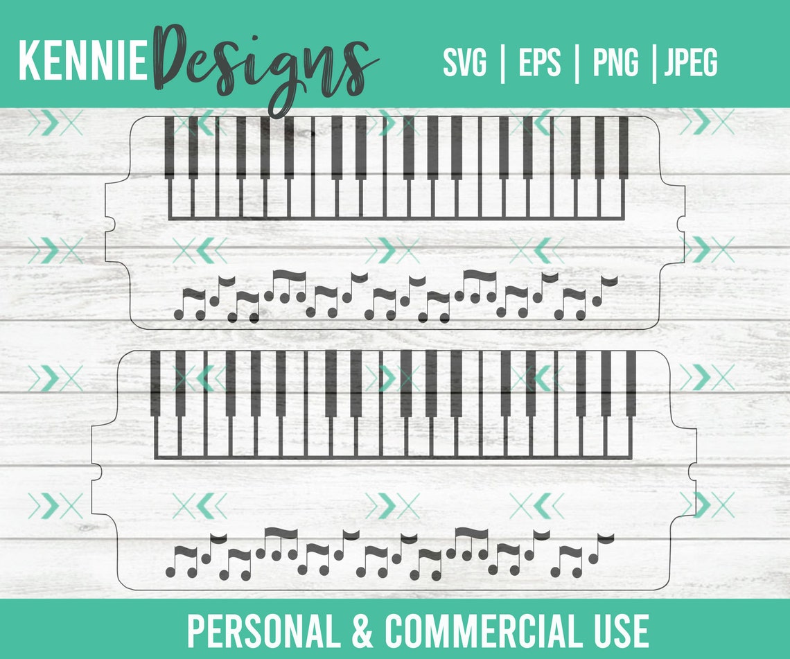 Piano Keyboard With Music Notes Mug Wrap SVG Template for Infusible Ink ...