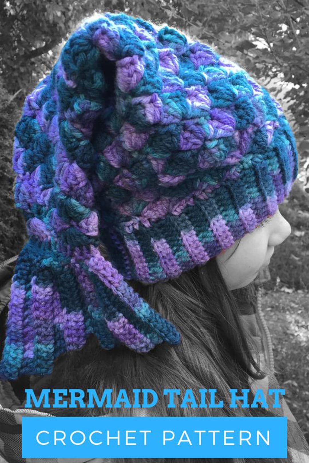 Mermaid Tail Crochet Hat Pattern With Shell Scale Stitch Video ...