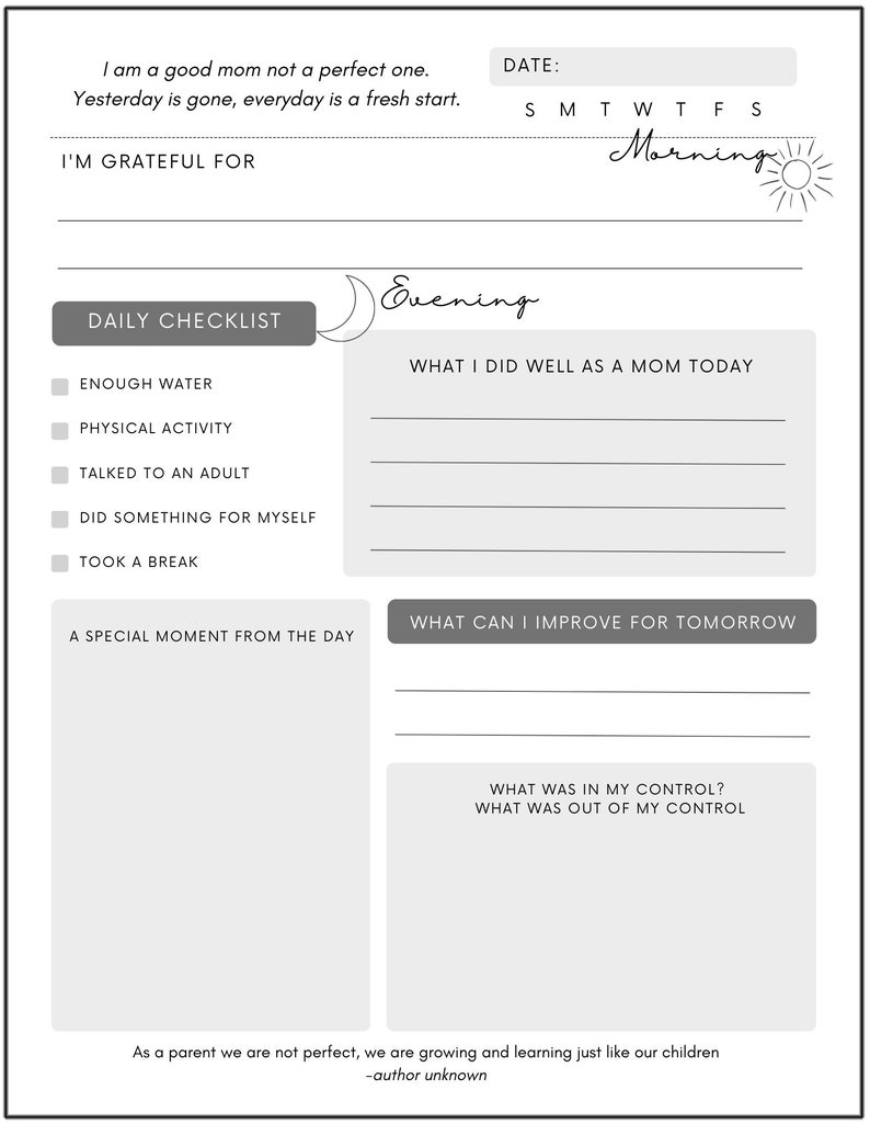 Mom Mental Health Workbook Printable Guilt Free Mom a Journal - Etsy