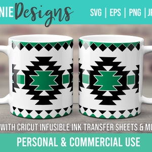 Aztec Tribal Pattern Mug Wrap SVG Template for Infusible Ink Sheets for ...
