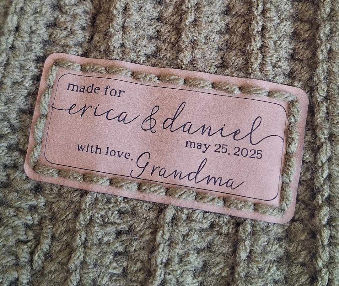 Personalized Blanket Name Tag, Large Leather Tag, Wedding or ...