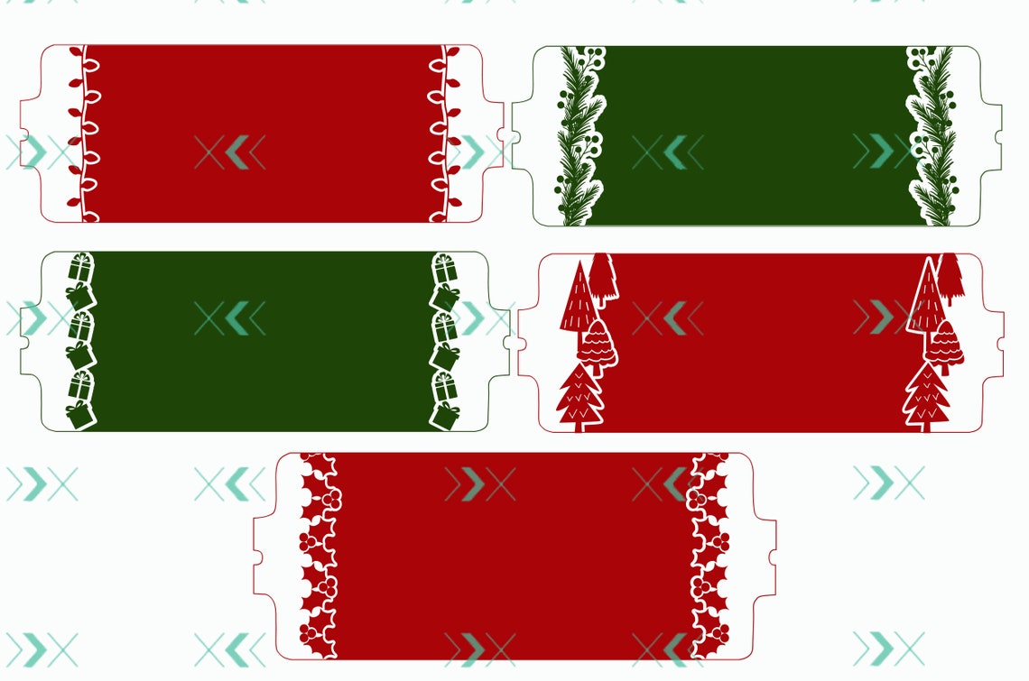Christmas Borders Mug Wrap Template SVG for Infusible Ink - Etsy Canada