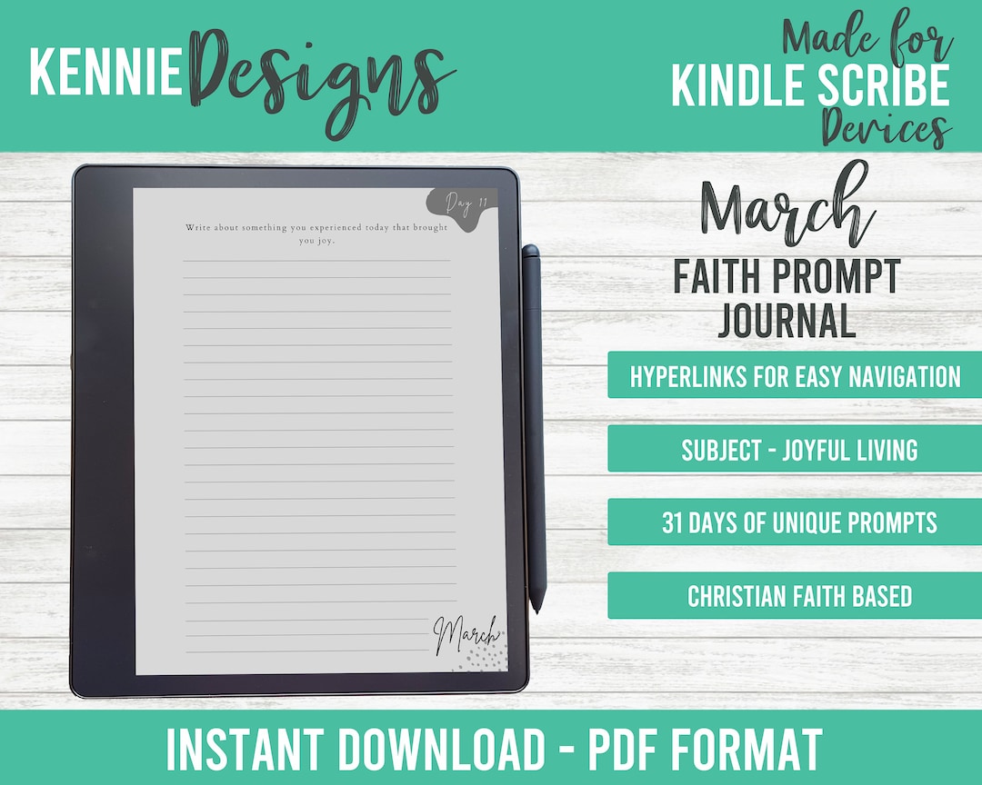 Christian Faith Based Prompt Journal for Kindle Scribe Joyful Living ...