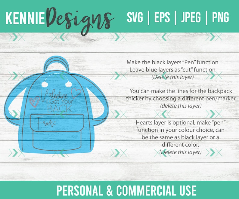 Backpack Valentine SVG for Keyrings Keychains and Backpack Tags Cut and ...