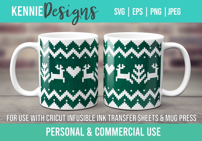 Ugly Christmas Sweater Mug Template SVG for Infusible Ink - Etsy