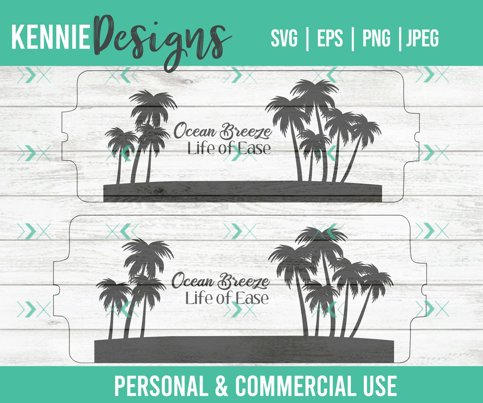 Palm Trees Tropical Beach Mug SVG Template for Infusible Ink - Etsy Canada