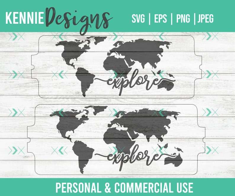 World Map Travel Explore Mug Wrap SVG Template for Infusible Ink Sheets ...