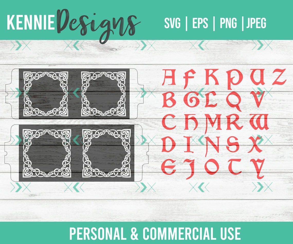 Celtic Monogram Initial Mug Wrap SVG Template for Infusible | Etsy
