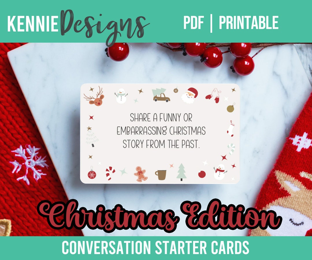 Printable Christmas Conversation Starters Cards | Family Gathering ...
