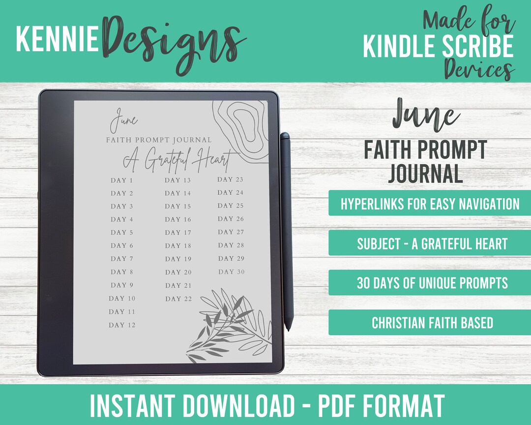 Christian Faith Based Prompt Journal for Kindle Scribe A Grateful Heart ...