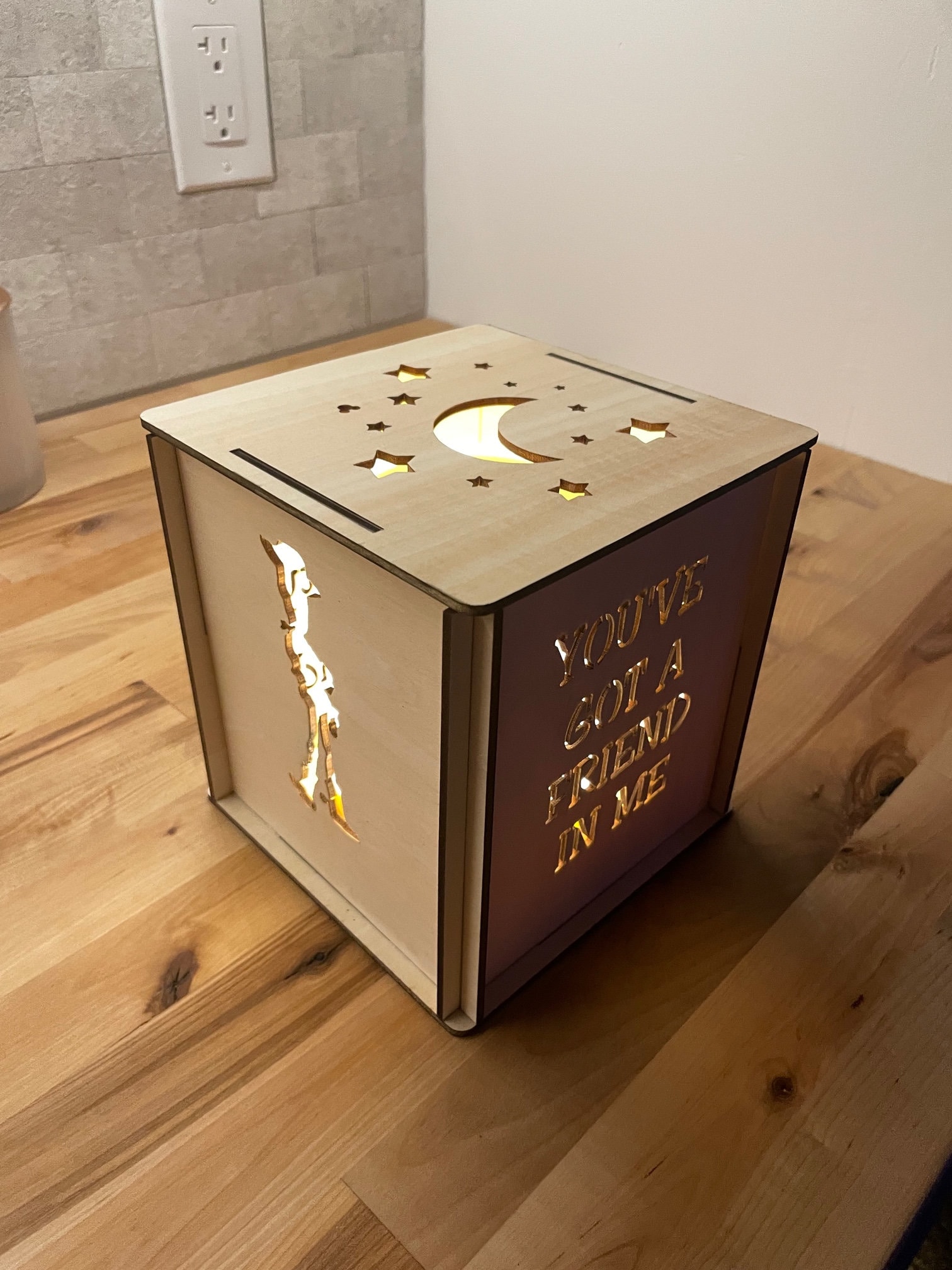 Laser Cut “toy Story”. Wooden Night Light Box - Table Lamp SVG DXF File ...