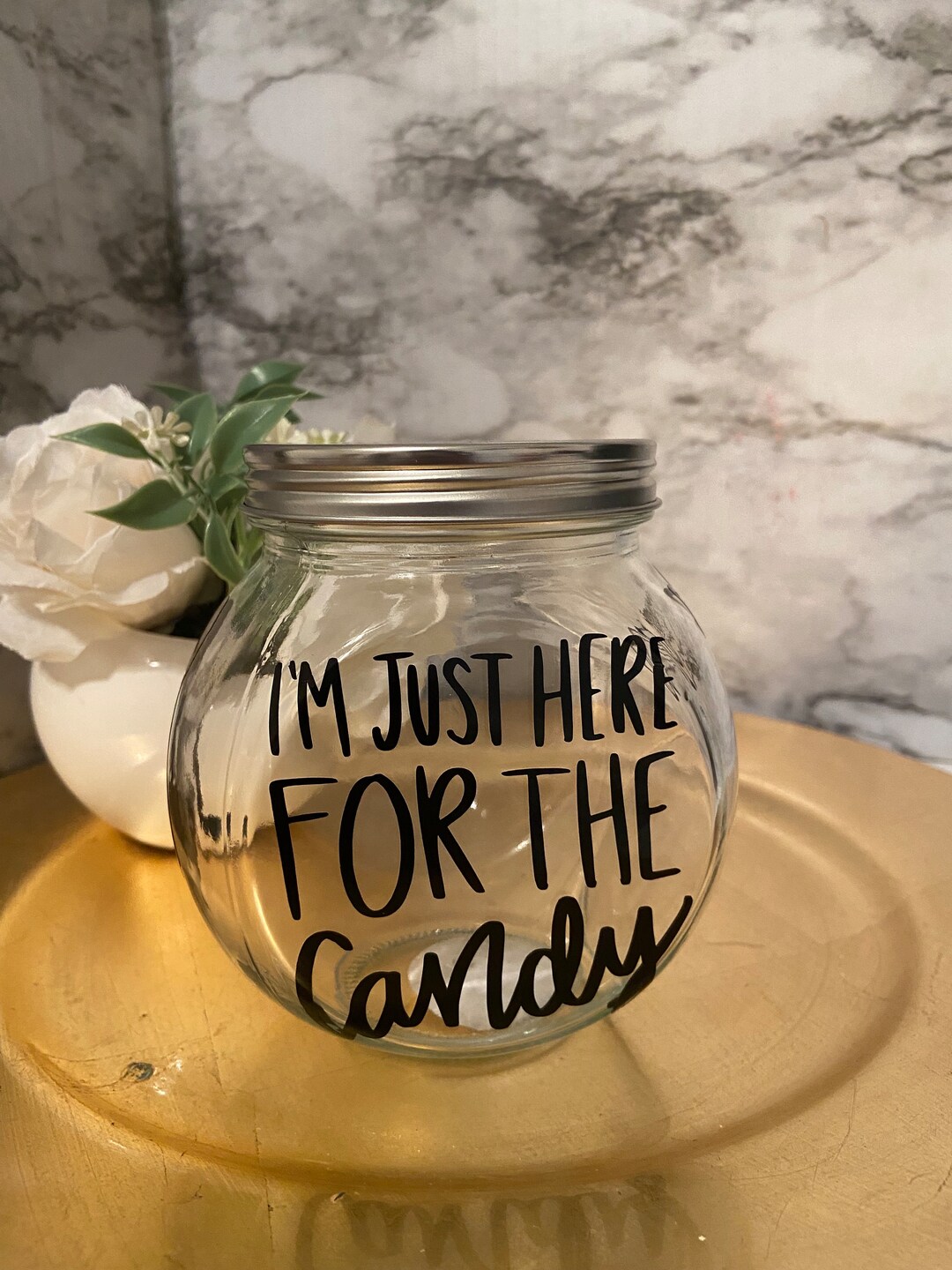 Funny Glass Candy Jar With Bamboo Lid: Personalized Candy Dish - Etsy