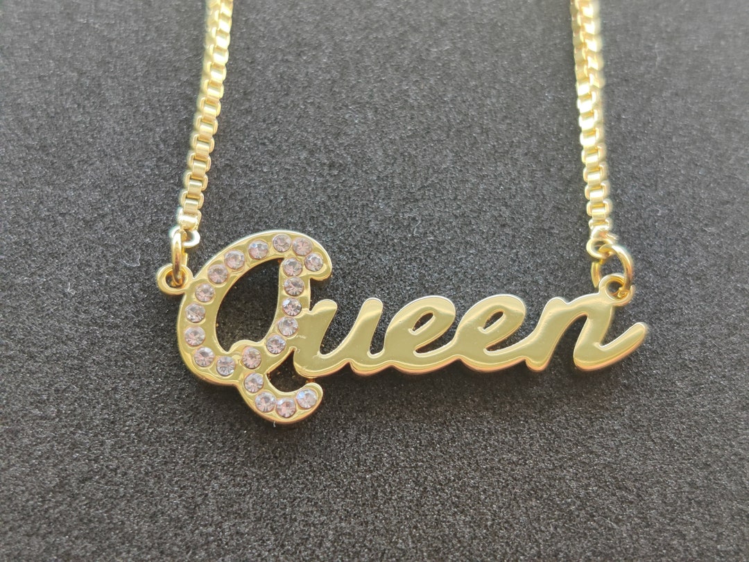 Custom Bling Name Necklace Personalized Crystal Necklace - Etsy
