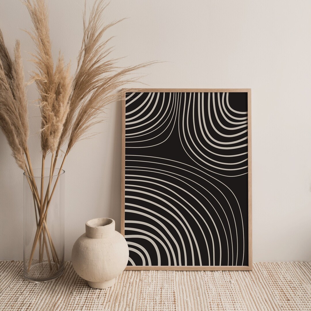 SWIRLS | Printable Wall Art | Minimal Abstract Line Art Drawing ...