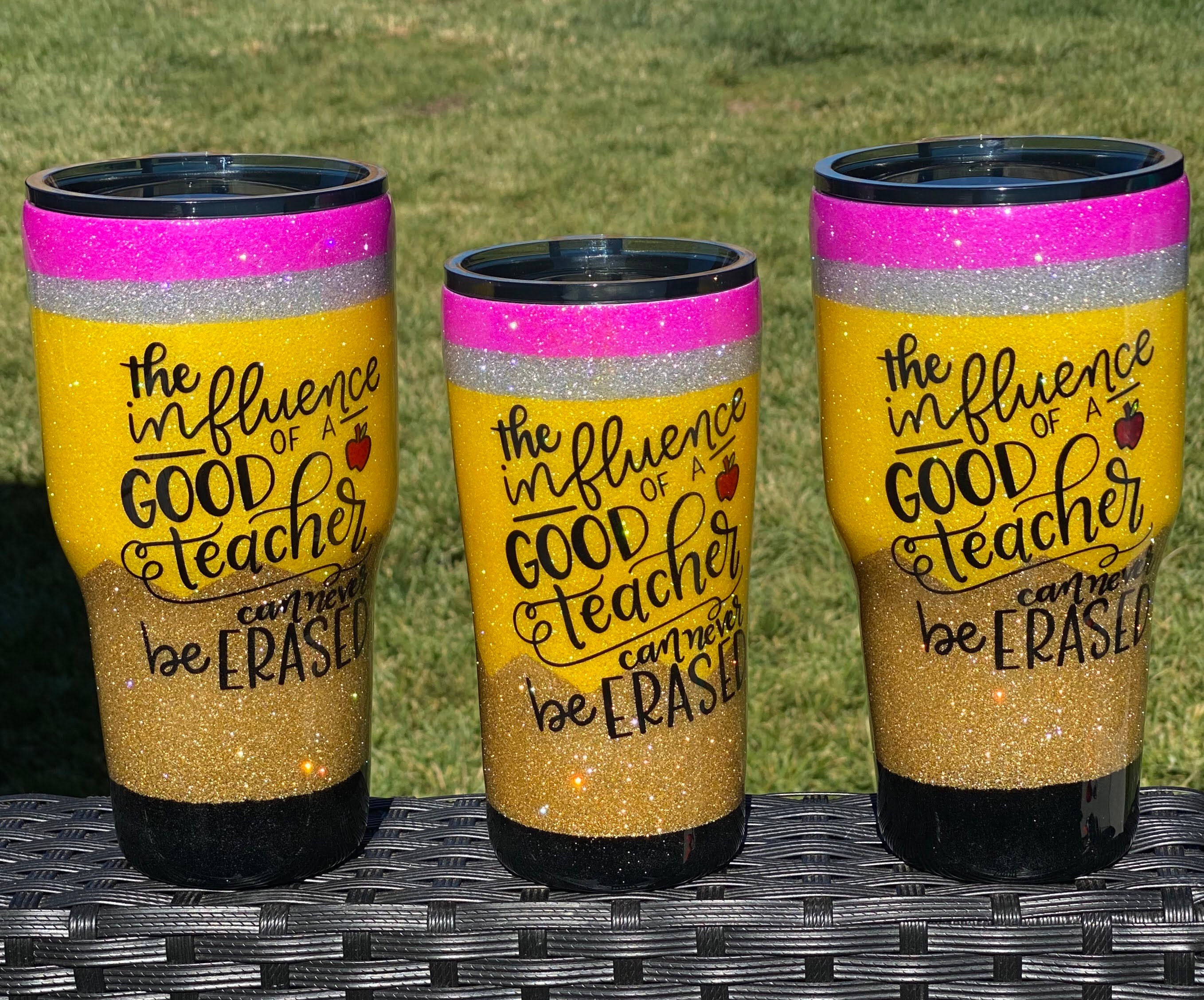 Pencil Tumbler Custom Glitter Tumblers Teacher Tumbler - Etsy