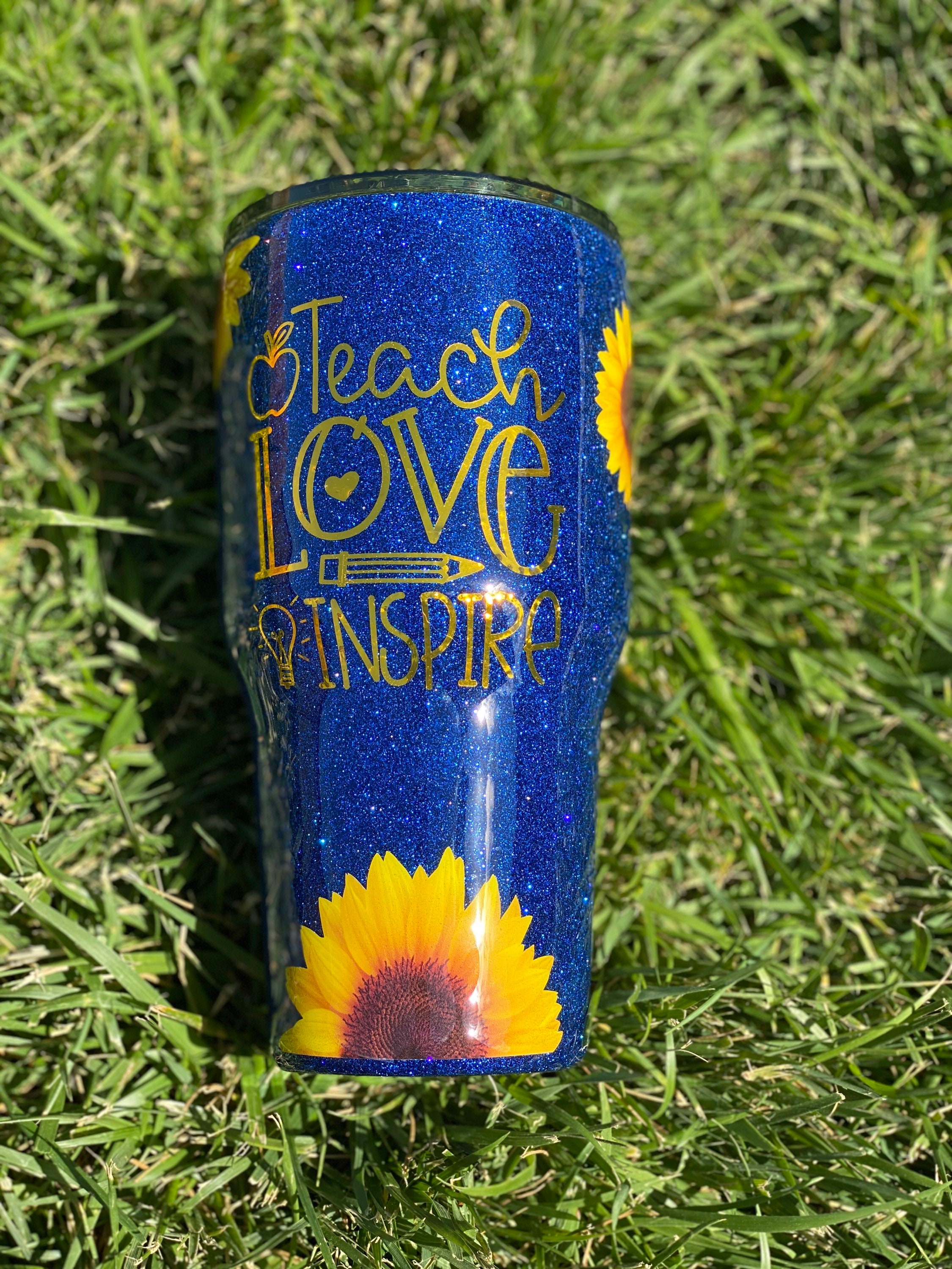 Pencil Tumbler Custom Glitter Tumblers Teacher Tumbler - Etsy