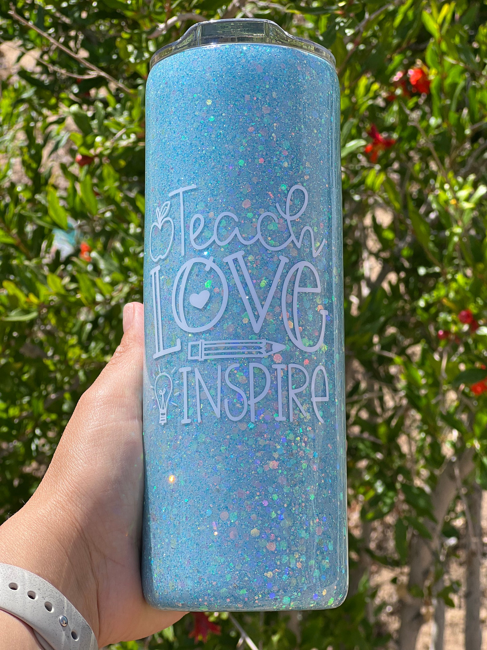 Pencil Tumbler Custom Glitter Tumblers Teacher Tumbler - Etsy