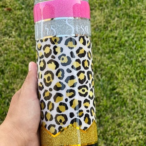 Pencil Tumbler, Custom Glitter Tumblers, Teacher Tumbler, Tumblers ...