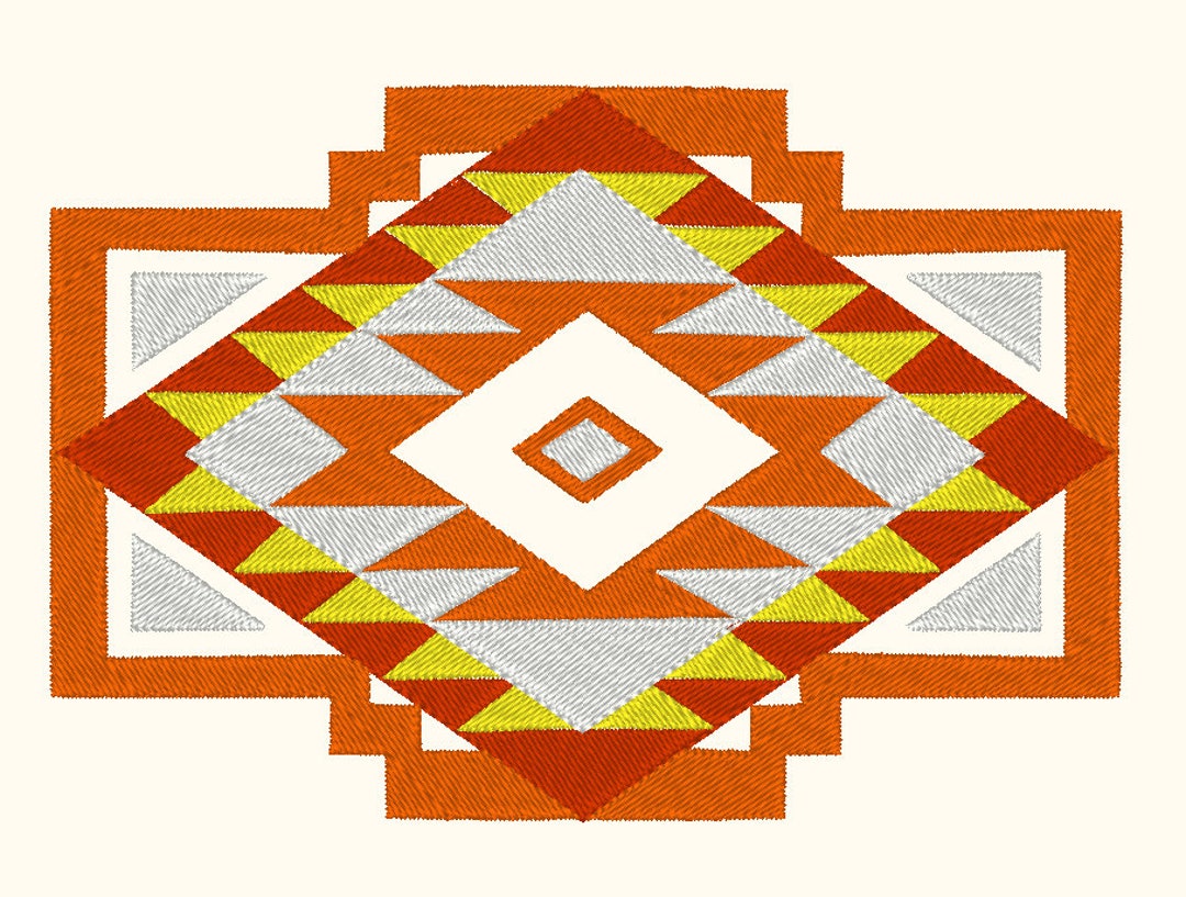 Southwest Geometric Pattern 4 Color Machine Embroidery Design Instant ...