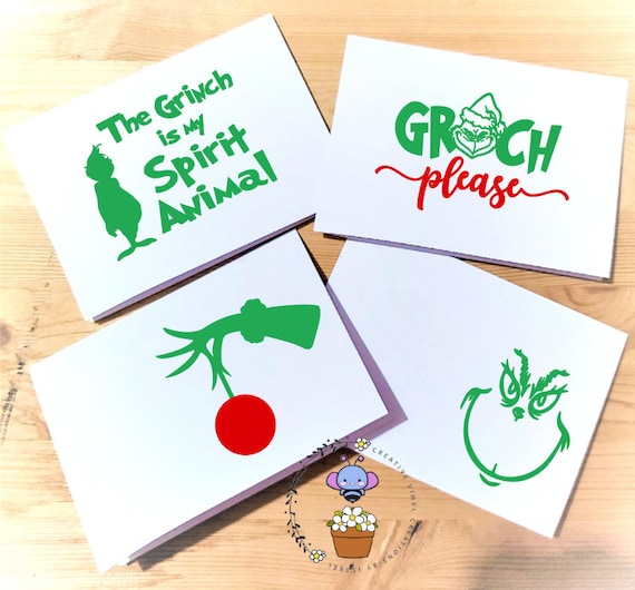 The Grinch Funny Sarcastic Note Cards Set of 4 - Etsy
