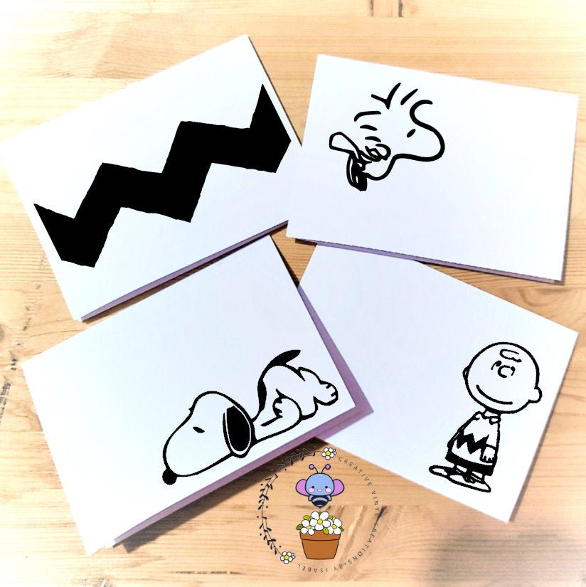 Peanuts Snoopy Charlie Brown Thank You Note Cards Set of 4 - Etsy