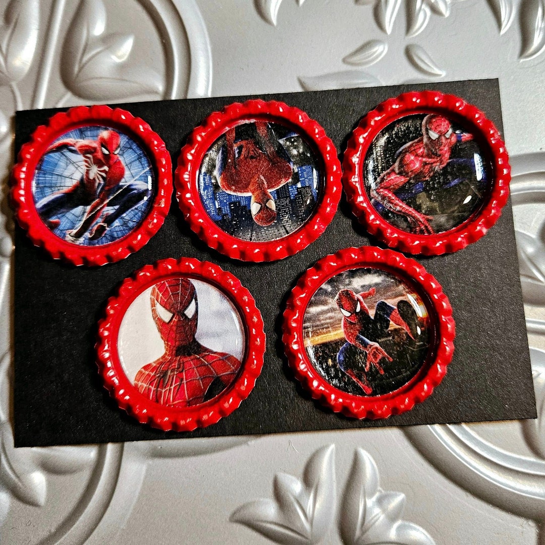 Spider-man Marvel Peter Parker Bottlecap Refrigerator Office Filing ...
