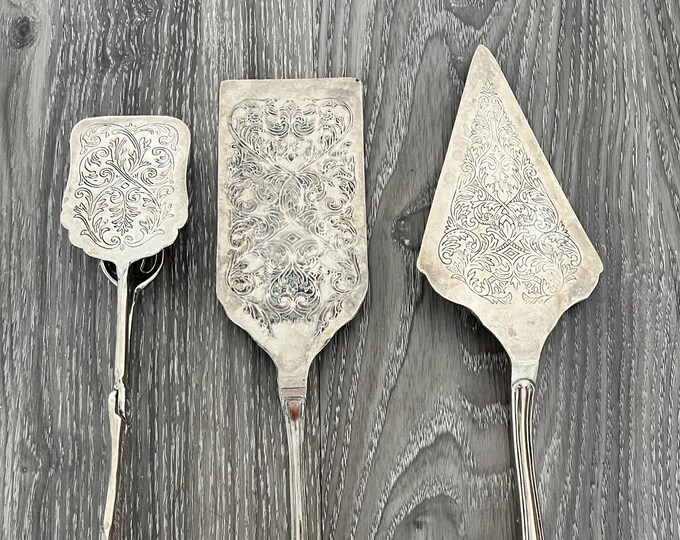 Vintage Dessert Serving Set, Dessert Tongs, Cake Slicer and Servers ...