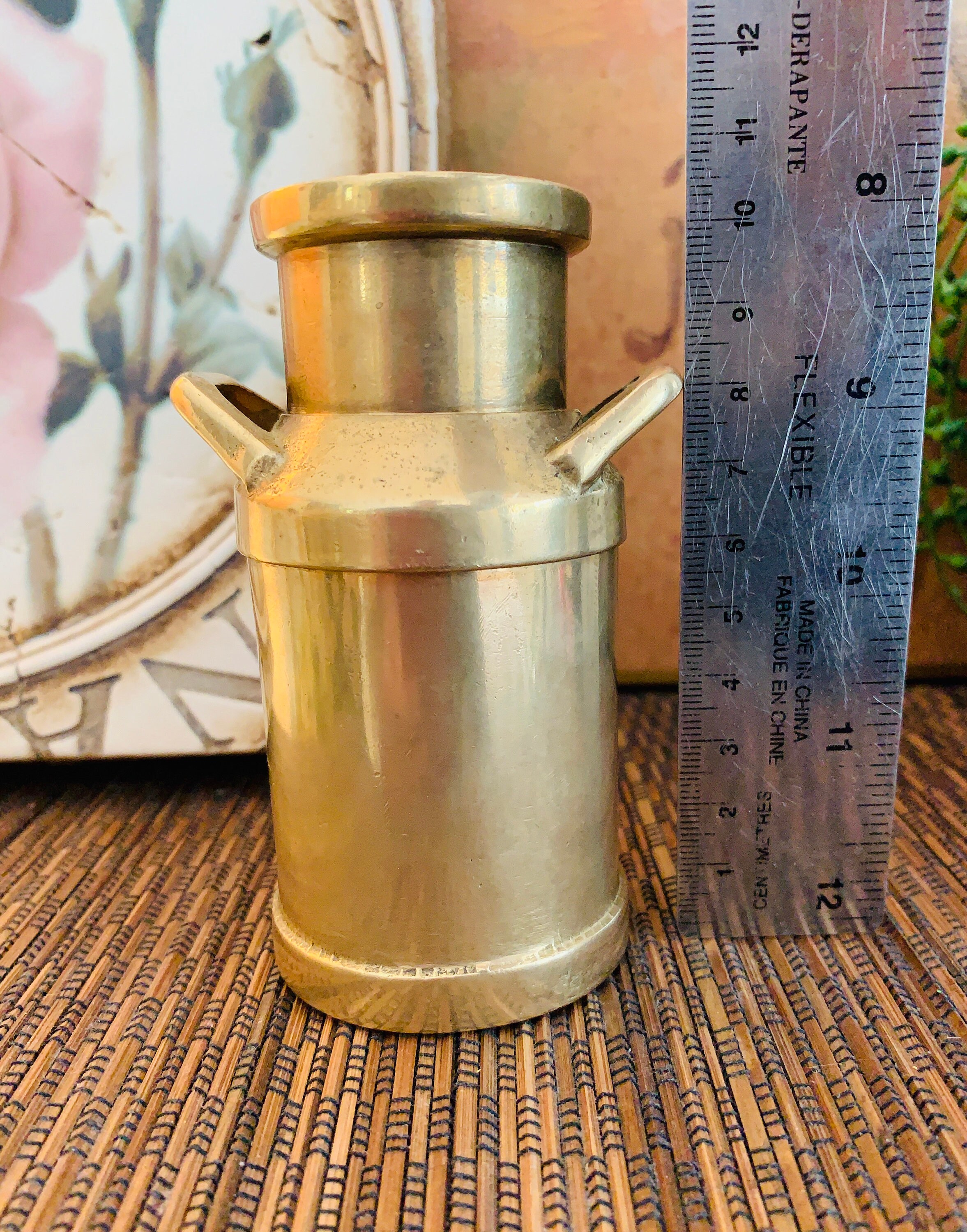 Vintage Miniature Brass Milk Can With Handles Paperweight Bud | Etsy
