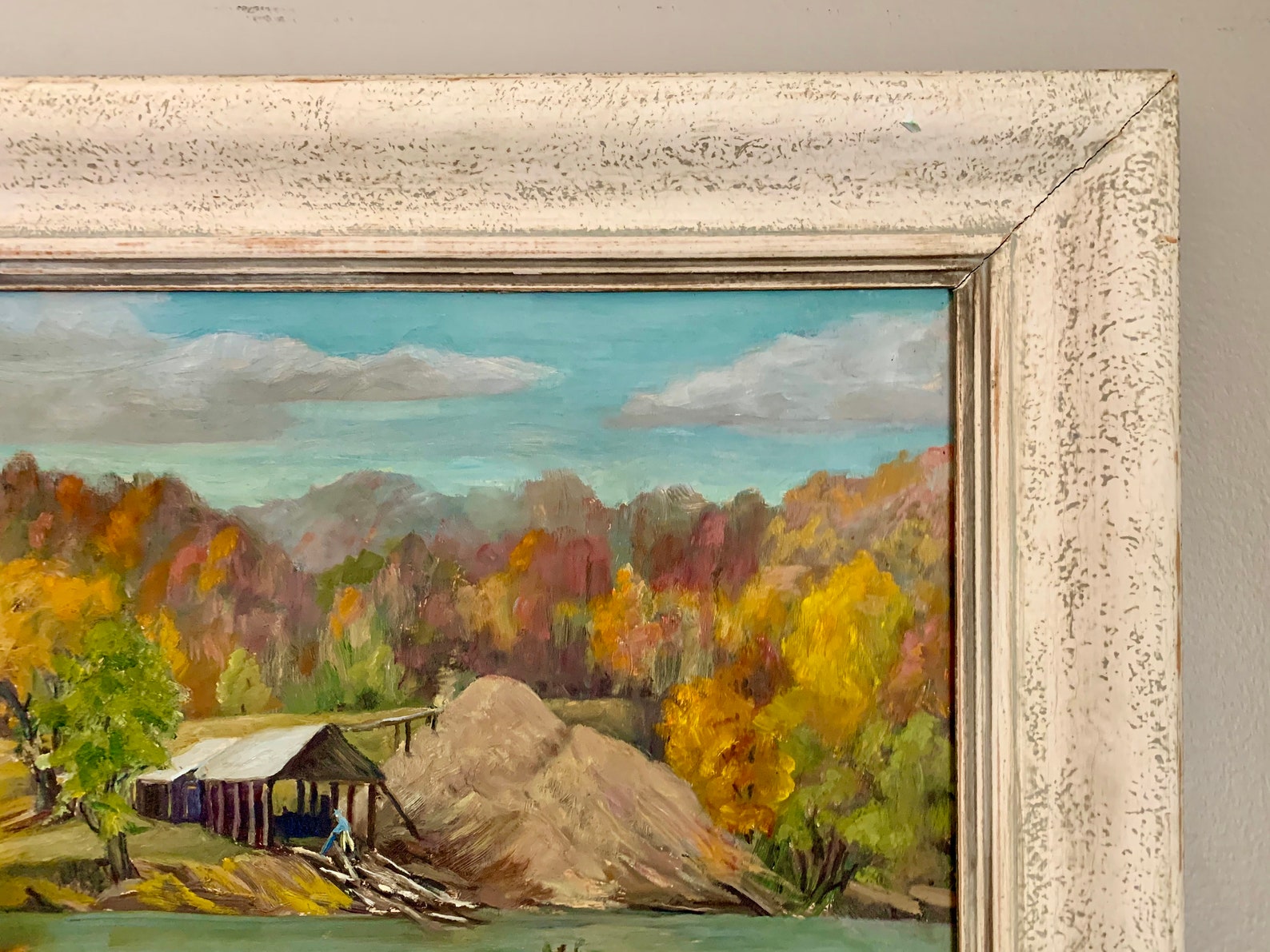 Vintage Landscape Painting Logging Scene Painted on Wood - Etsy