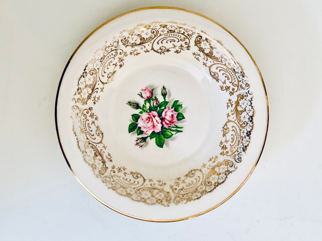 Set of 4, Georgian China, Tudor Rose, Pink, Fruit Nappy, Small Shallow ...