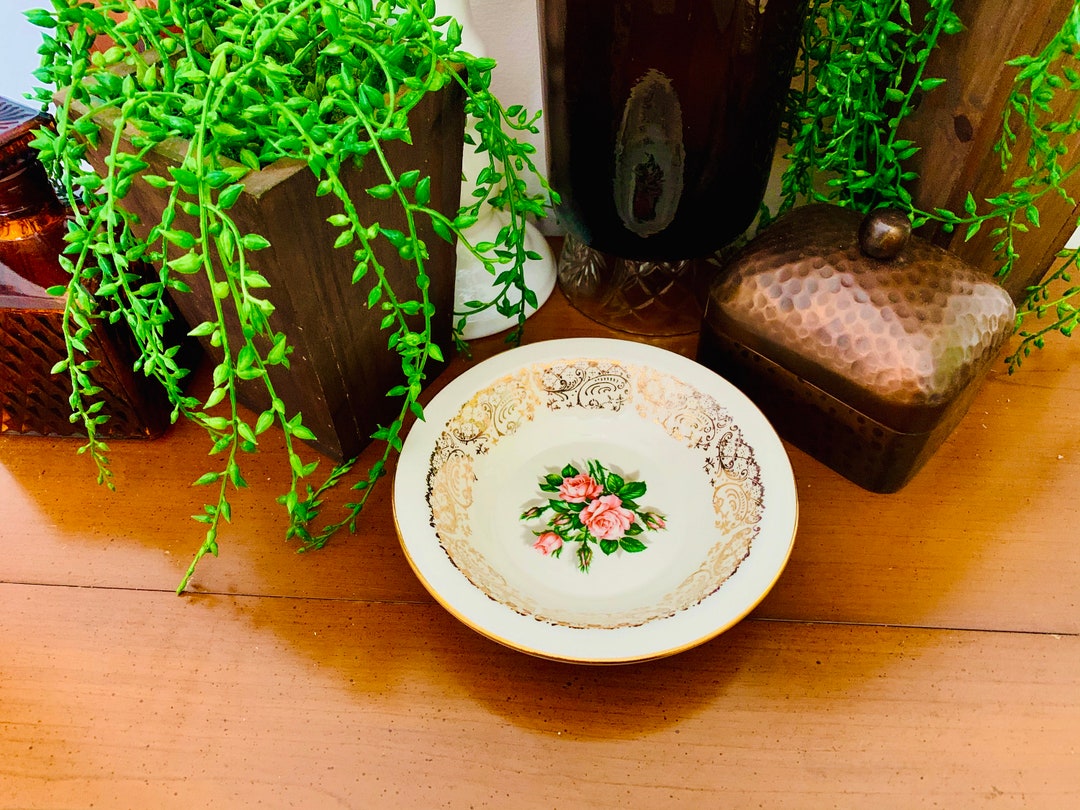 Set of 3, Georgian China, Tudor Rose, Pink, 6 Inch Bowl, 22kt Gold - Etsy