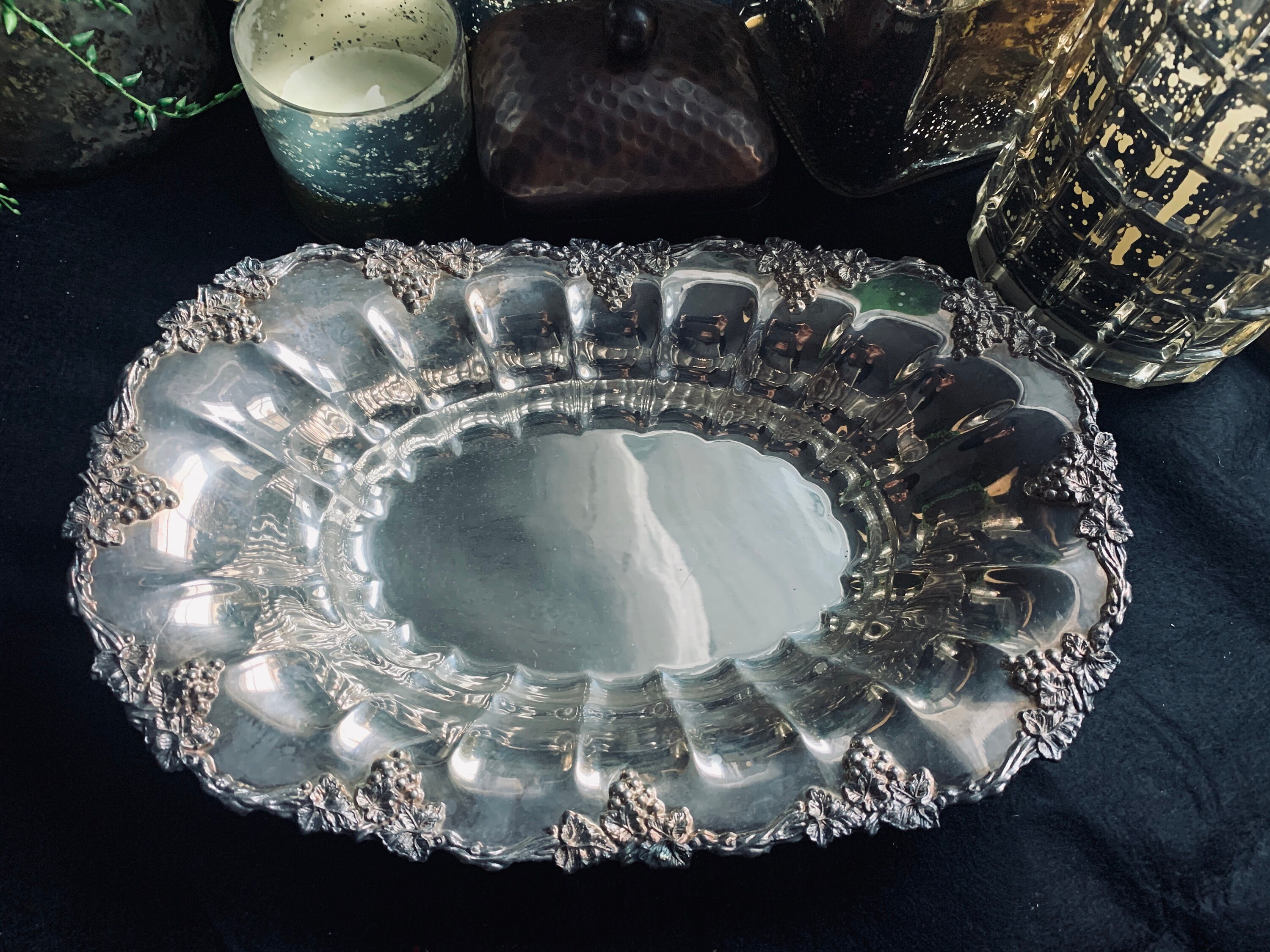 Vintage Silver Plate Dish Old English Reproduction Serving | Etsy