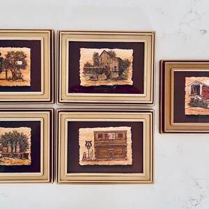 Vintage Richard Neuman Miniature Watercolor Paintings - Framed ...