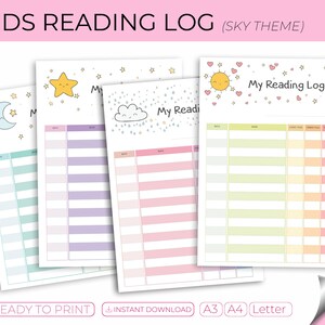 Kids Reading Log, Printable Reading Log, Reading List for Kids, Log for ...