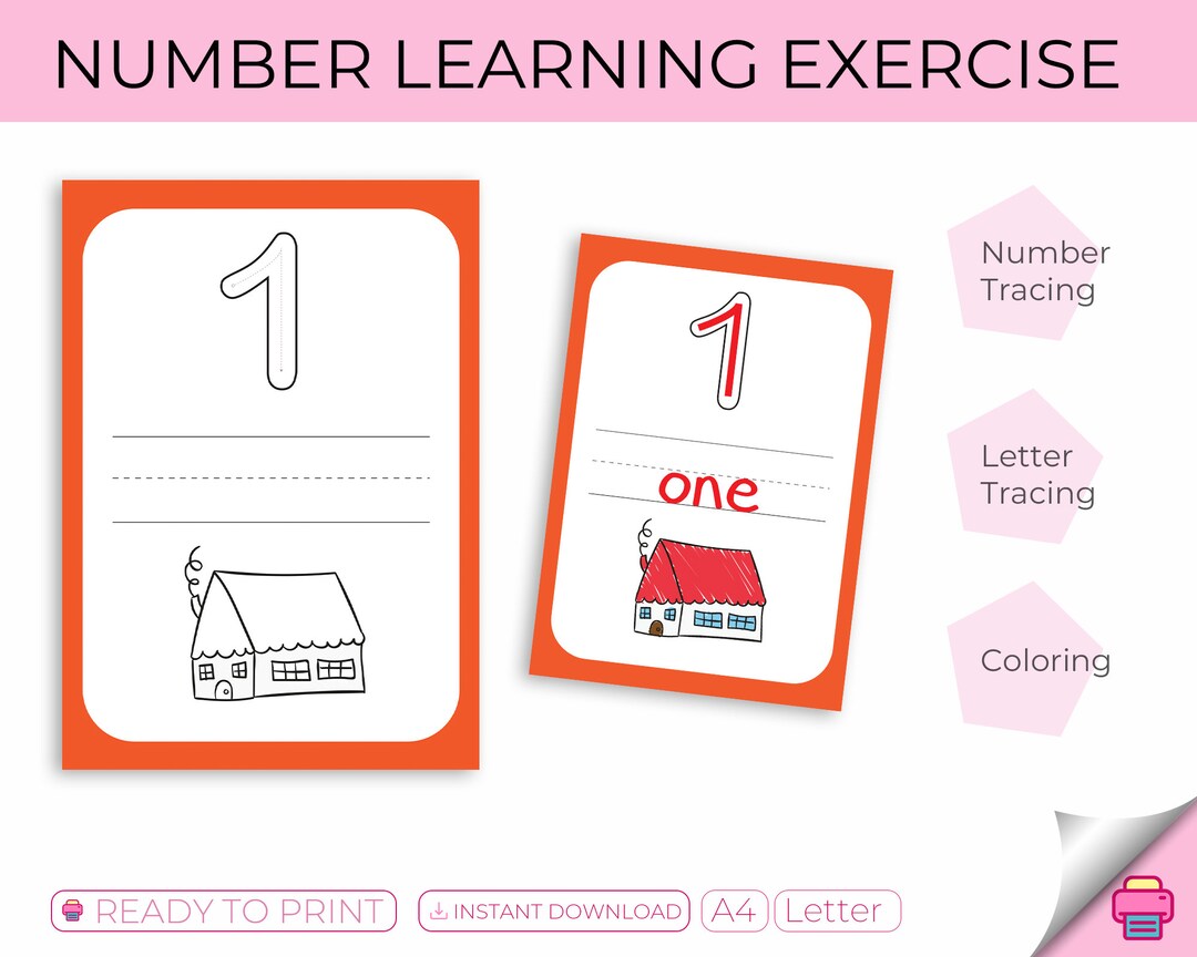 Kids Number Tracing Practice, Number Tracing for Kids, Trace Numbers ...