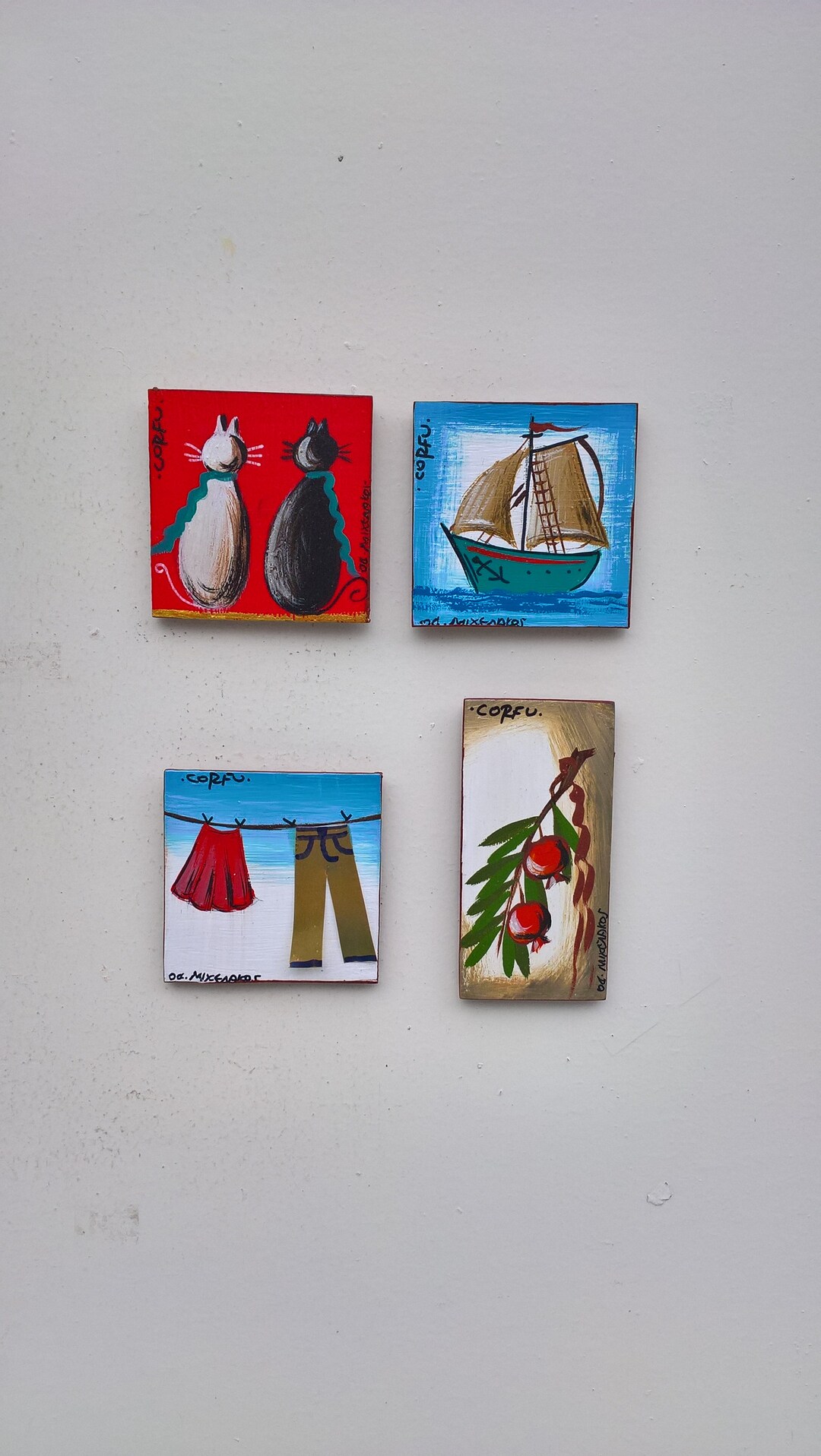 Handmade Fridge Magnets,handpainted Olive Wood Magnets ,decoration ...