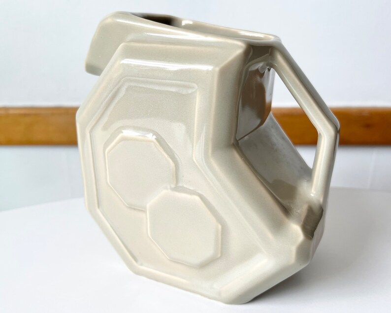1940s Alamo Pottery Art Deco Pitcher Geometric Vintage Sage Green #758 ...