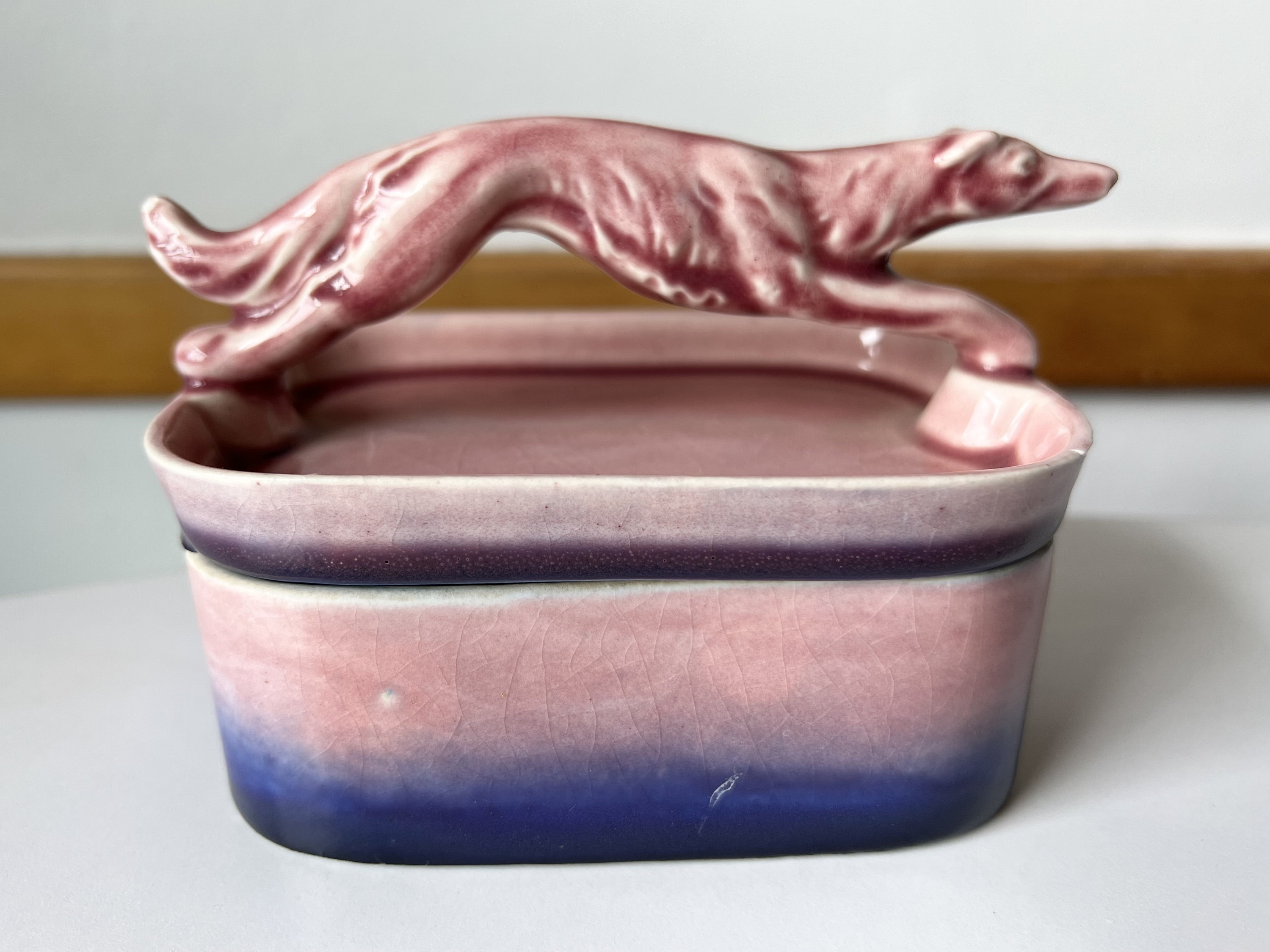 1920s Egyptian Revival Ramses Pottery Greyhound Whippet Vanity Trinket ...