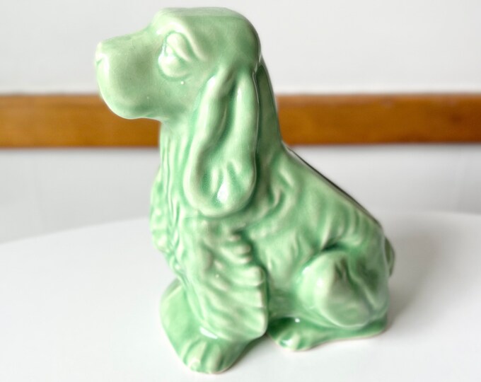 1940s Shawnee Pottery Cocker Spaniel Planter Mint Green Vintage Vase ...