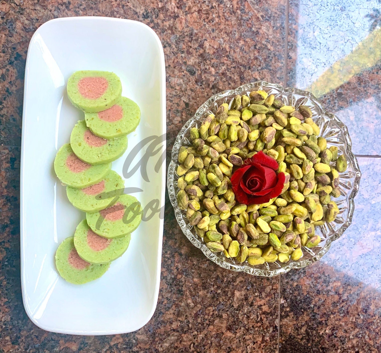 Pista Rose Barfi Rolls Pistachio and Rose 12 Ct - Etsy