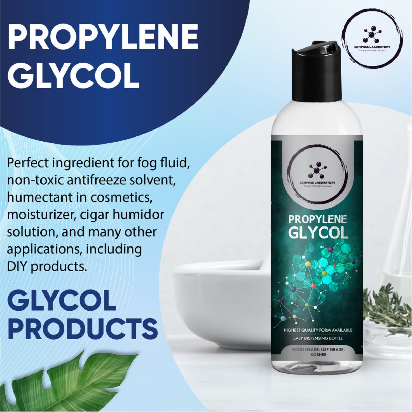 Propylene Glycol and Vegetable Glycerin | 500ml Each | 2 Pack Bundle ...